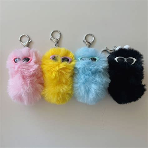 비비드 털 먼지 썬글 인형 키링 가방 고리 백참 열쇠고리 가방참
