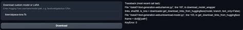 Lora Download Errorfile “data01text Generation Webuidownload Model