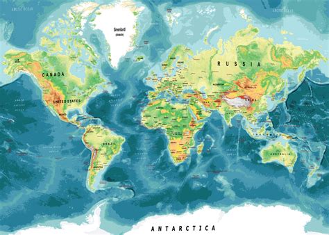 Political World Map With Cities