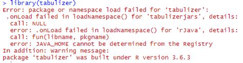 R Error In Importing The Package Tabulizer Stack Overflow