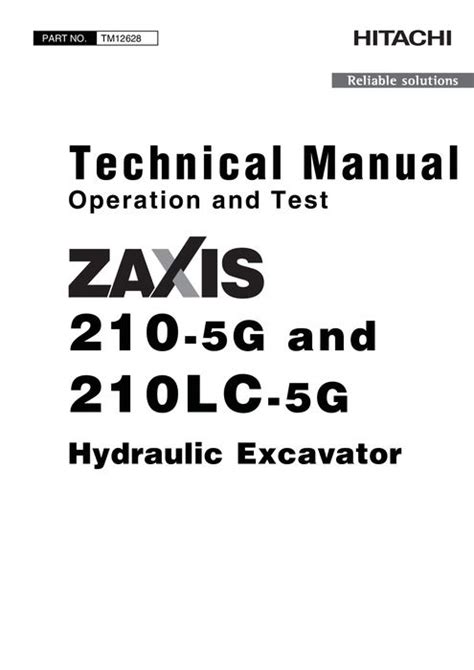 Hitachi ZAXIS210LC 5G ZAXIS210 5G Excavator Test Manual TM12628