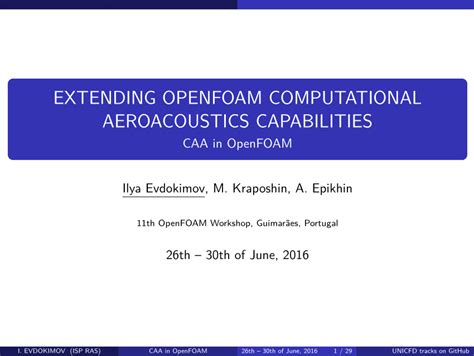 Pdf Extending Openfoam Computational Aeroacoustics Capabilities