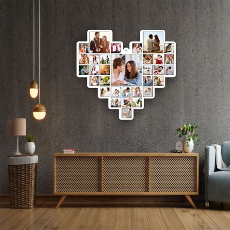32 Photo Frame Multiple Photos Custom Collage Frame Picture Frames Personalized Heart Photo