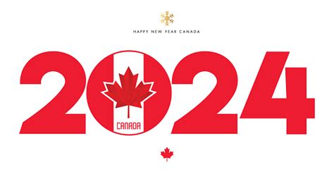 2024 캐나다 개념 새해 복 많이 받으세요 배경 벡터 일러스트 레이 션에 추상적 인 숫자 휴일 기치 디자인 치고는 인사말 카드 초대 달력 등등 벡터 스톡 일러스트 0명에