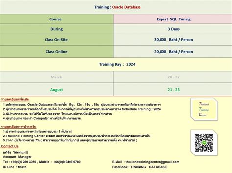 เปิดอบรมหลักสูตร Oracle Database Expert Oracle Sql Tuning ฝึกอบรม