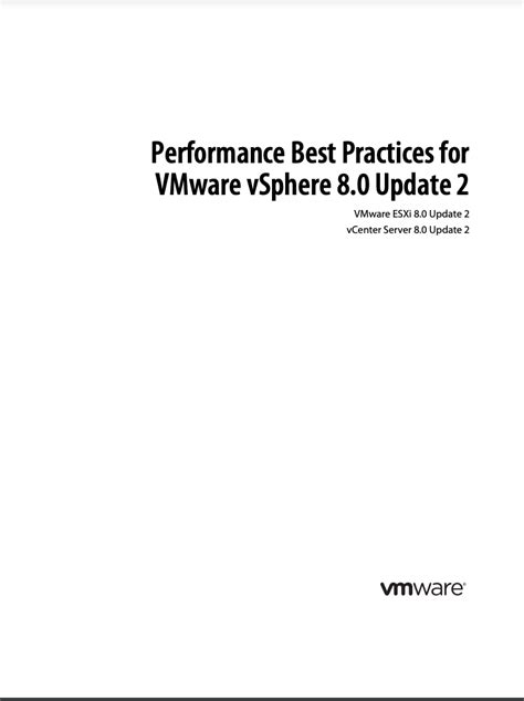 Виртуализация Обновленный документ Performance Best Practices For Vmware Vsphere 8 0 Update 2