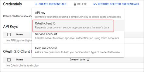 Obtain Oauth Credentials From Google Socrate Business Services
