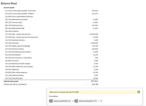 Add Or Edit A Calculation In Table Cells In The Financial Statements