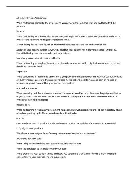 Ati Adult Physical Assessment Ati Adult Physical Assessment Stuvia Us