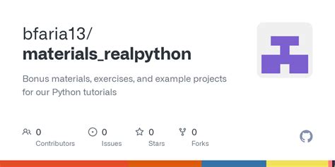 github bfaria13 materials realpython bonus materials exercises and example projects for our