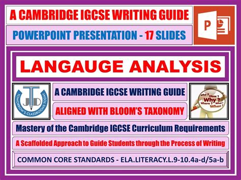 Mastering Language Analysis Ppt Teaching Resources