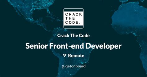 Senior Front End Developer At Crack The Code Remote Work From Home Get On Board