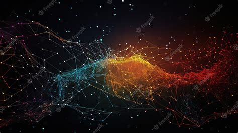 Premium Ai Image Technology Background With Dots Ans Lines Generative Ai