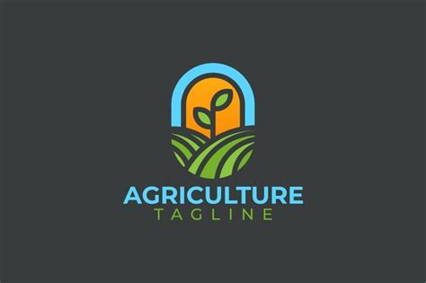 농업 로고 디자인 및 프리미엄 벡터 템플릿 프리미엄 벡터