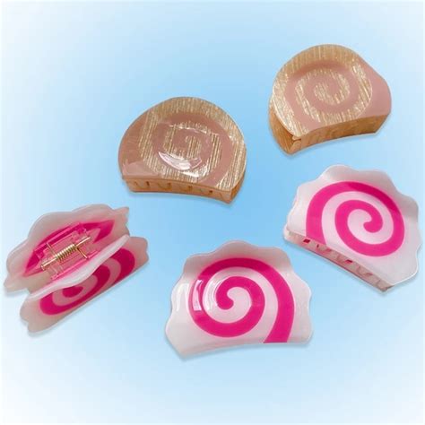 일본 카와이 소녀 스시 롤 핑크 헤어 발톱 여성 패션 빈티지 기하학 헤어 클립 한국 Ins 헤어 액세서리 쥬얼리 위시버킷