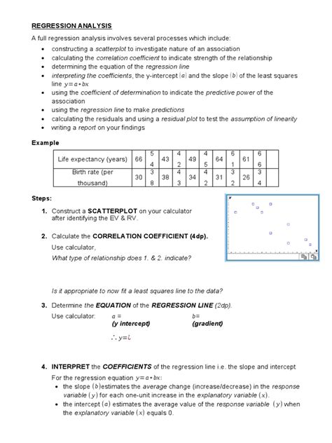 Regression Analysis Vce Further Mathematics Pdf Regression Analysis Errors And Residuals