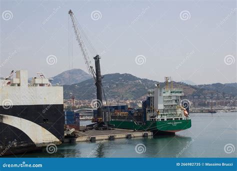 Container Loading Cranes In A Port Editorial Image Image Of Mediterranean Cabotage 266982735