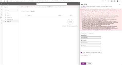 Solved Create Table Bug Create A Dataverse Table For The Page 2