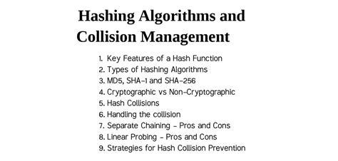 Hashing Algorithms And Collision Management By Augustine Joseph Medium