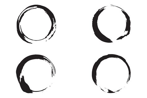 Colorful Circle Stroke Set Round Brush Stroke Grunge Circle Strokes 23375231 Vector Art At