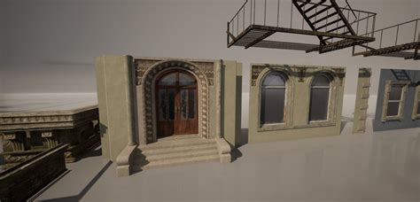3d Model Building Modules And Blueprint Vr Ar Low Poly Cgtrader