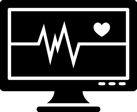 Ecg Monitor Icon In Black And White Color 24254808 Vector Art At Vecteezy