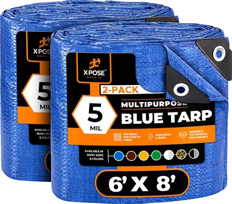 Better Blue Poly Tarp 6 X 8 2 Pack Multipurpose Protective Cover