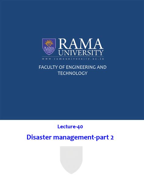 Lecture 40 Pdf Emergency Management Disasters
