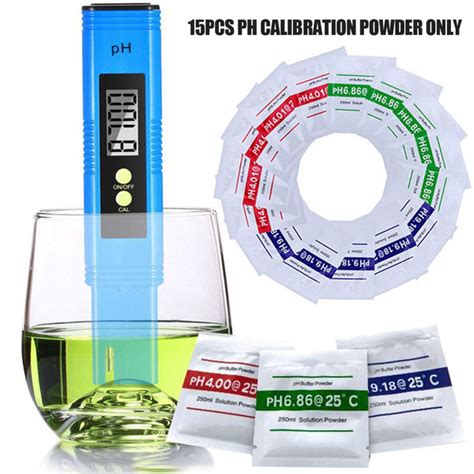 15pcsset Ph Meter Buffer Solution Powder 250ml Calibration Water