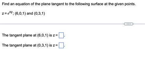 Solved Find An Equation Of The Plane Tangent To The
