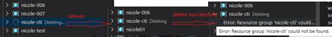 An Error Resource Group Could Not Be Found” Occurs For The Resource Group After Deleting It