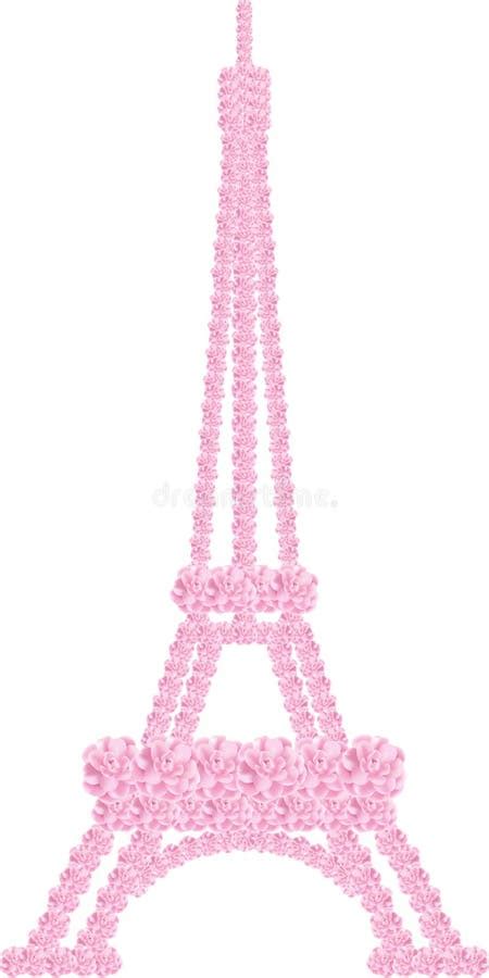 Pink Rose With Heart And Eiffel Tower Stock Vector Illustration Of Gift Decor 18055152