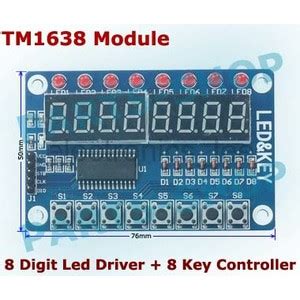 Jual TM1638 8 Key 8 Digit 7 Segment Display LED Driver Controller Module Shopee Indonesia