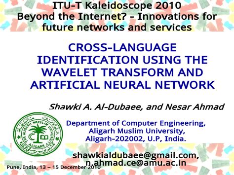 Pdf Language Identification Using Wavelet Transform And Artificial Neural Network