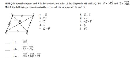 Solved MNPQ Is A Parallelogram And R Is The Intersection Chegg