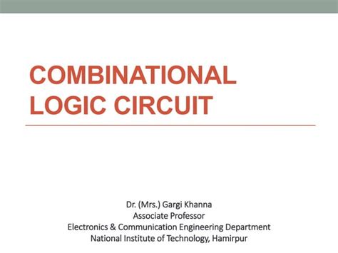 Combinational Logic Circuit Pptx Programming Languages Computing