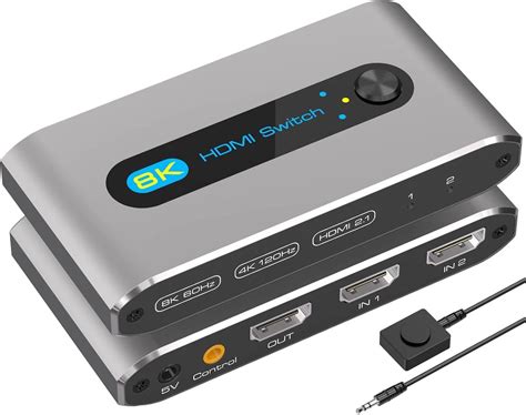 Переключатель Switch HDMI 2.1 8K 2 входа 1 выход HDMI-переключатель, 2 ...