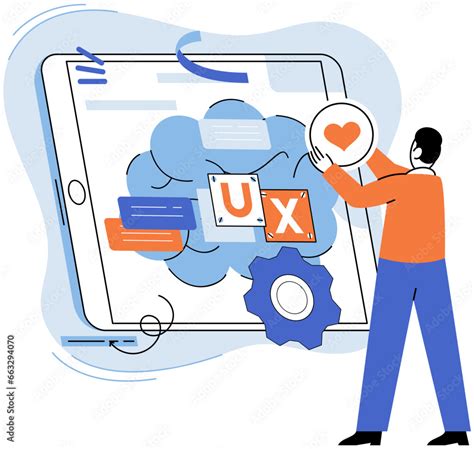 User Experience Design Vector Illustration User Interface Platform Where Software And Users