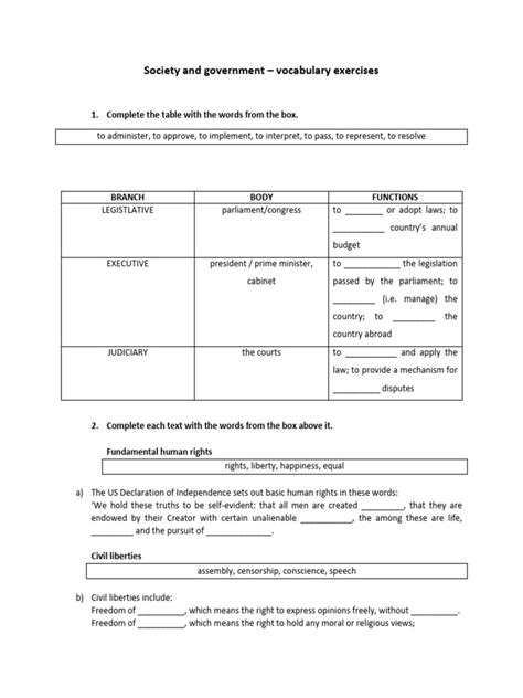 Sandg Exercises Pdf Civil Liberties Fifth Amendment To The United States Constitution