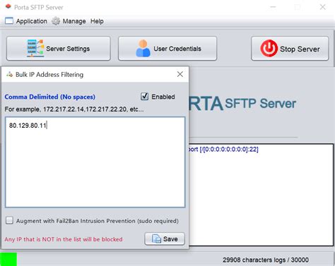 how to use fail2ban with sftp server porta sftp server