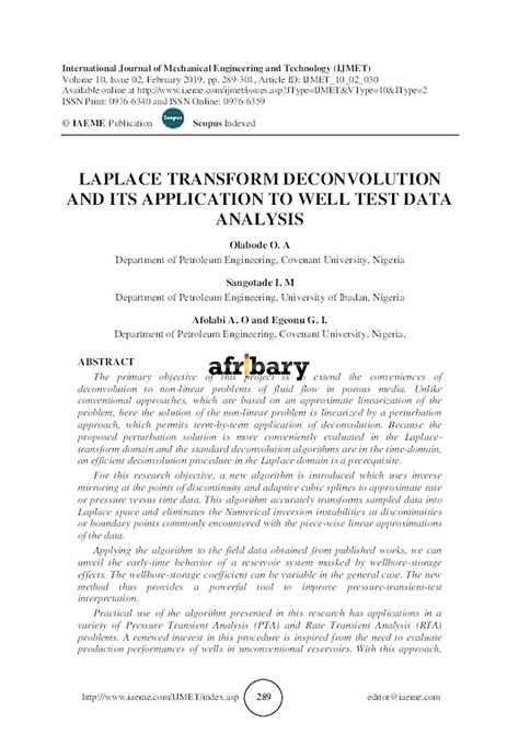 Laplace Transform Deconvolution And Its Application To Well Test Data