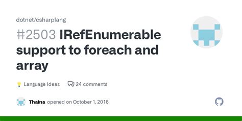 Irefenumerable Support To Foreach And Array · Dotnet Csharplang