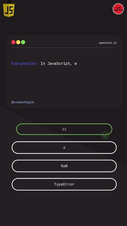 Javascript Quiz For Beginners 🧠 Question 1 Coding Javascript Tutorial Quiz Beginner Youtube