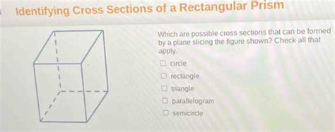 Solved Identifying Cross Sections Of A Rectangular Prism Which Are