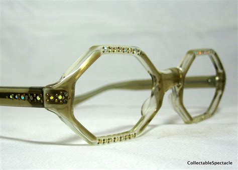 Vintage Eyeglasses Octagonal Shape Honey And Clear With