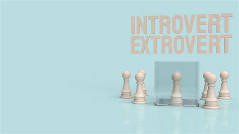 the introvert and extravert text for background 3d rendering stock