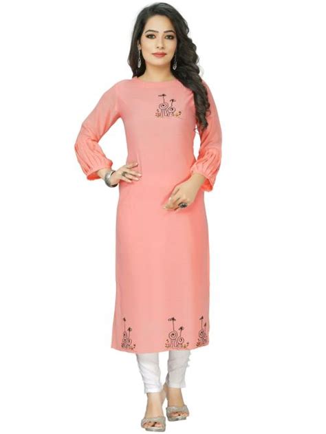 Buy Prettify Women Pink Embroidered Single Kurta Set Online At Best