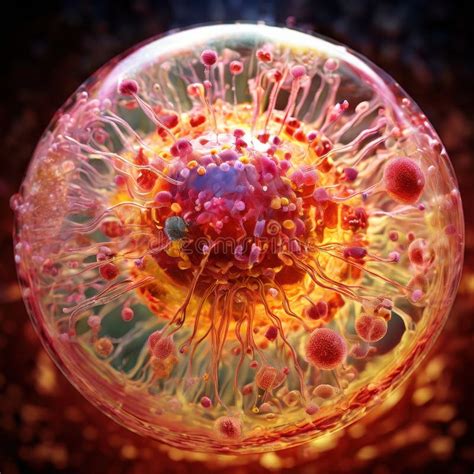 Highly Detailed 3d Illustration Of A Biological Cell Structure Stock Illustration Illustration