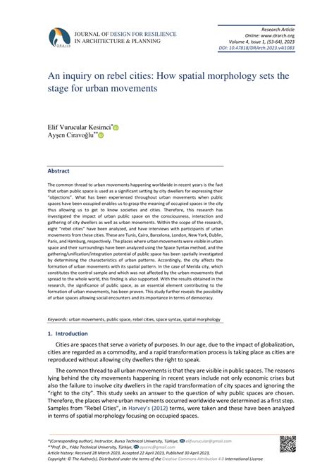 pdf an inquiry on rebel cities how spatial morphology sets the stage