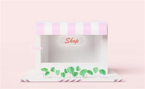 나뭇잎 몬스테라가 있는 상점 앞 분홍색 파스텔 배경에 격리된 오픈 라벨 태그 시작 프랜차이즈 사업 개념 3d 그림 또는 3d 렌더링 3차원 형태에 대한 스톡 사진 및 기타
